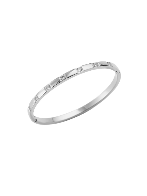 Silver Gemma Bangle – Faith and Willow